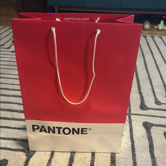 Pantone | Bags | Pantone Coral And White Gift Bag | Poshmark
